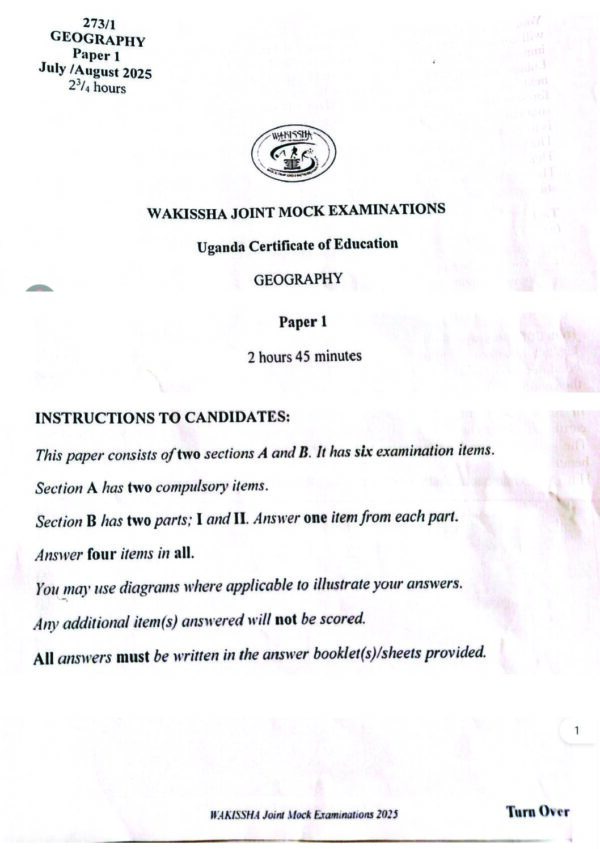 UACE Applied Mathematics Wakissha Mocks 2025 - Ug Study Resources