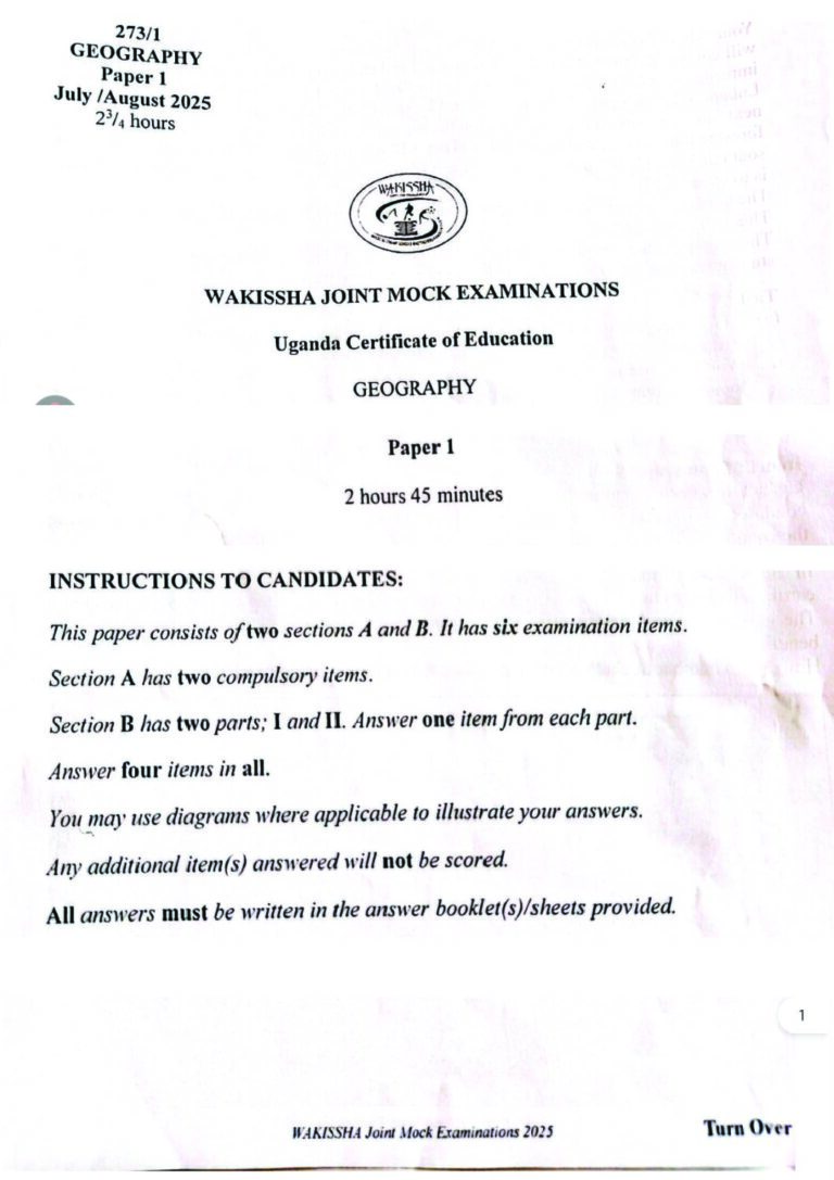 S.4 mathematics Topical scenario based questions with answers 2025 - Ug ...